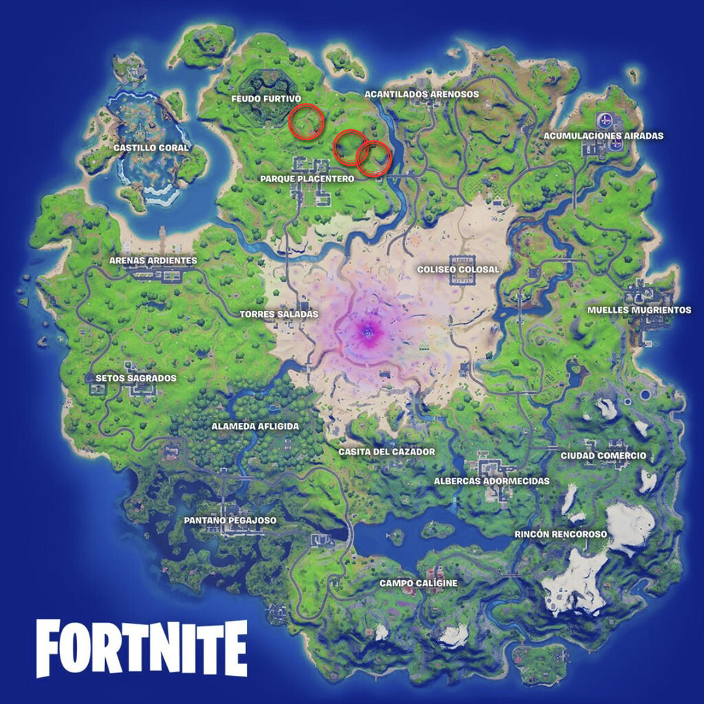 Desafío Fortnite: Conduce a través de círculos llameantes. Solución