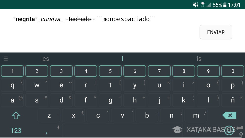 Cómo poner negritas, cursivas, tachado y monoespaciado en WhatsApp