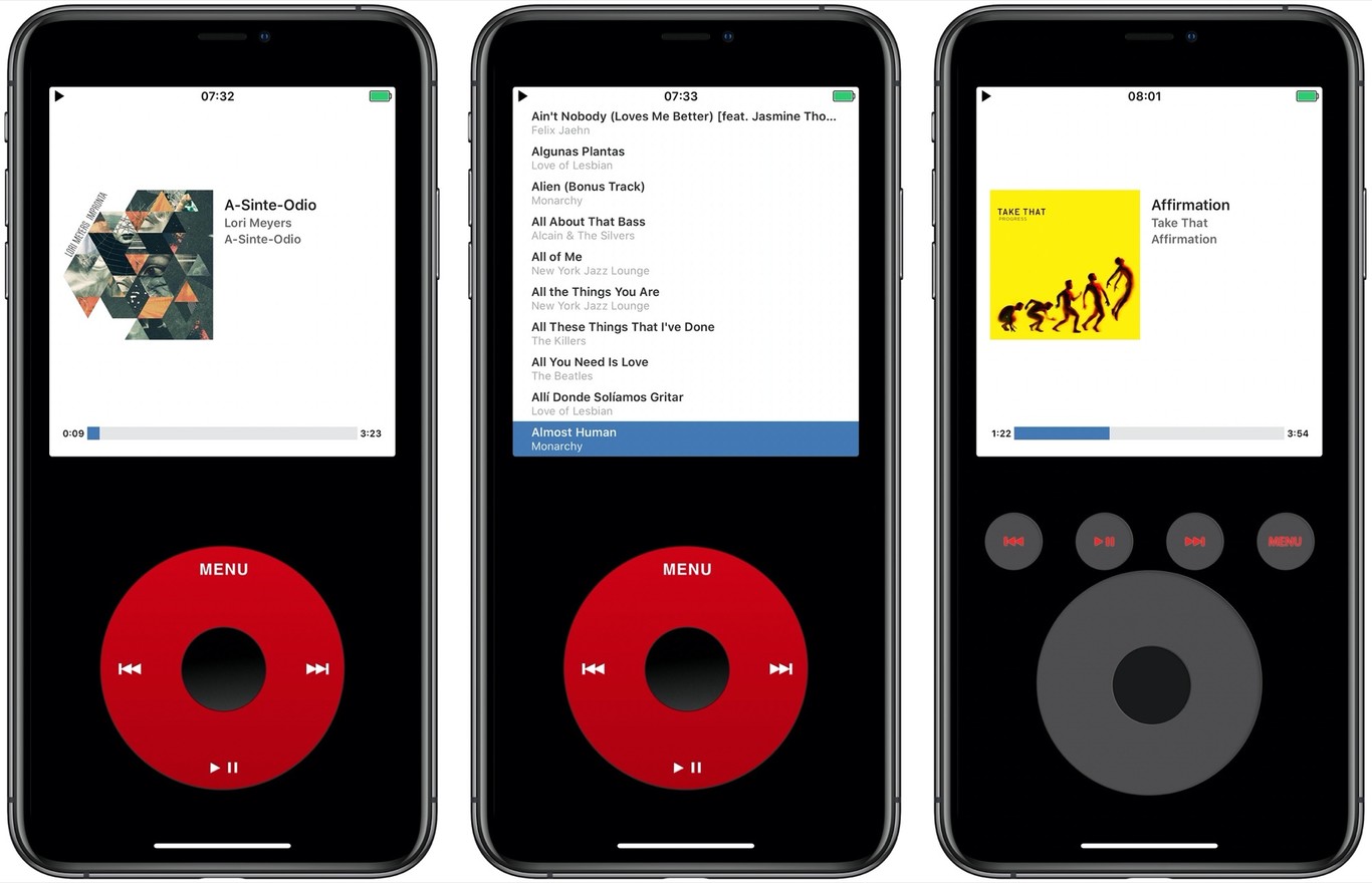 Rewound es otro reproductor que imita al iPod y su clásica rueda y que ...