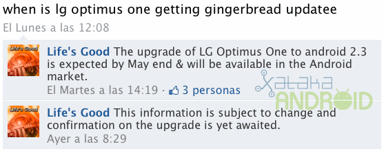 LG Optimus One, con Android 2.3 Gingerbread a partir de mayo