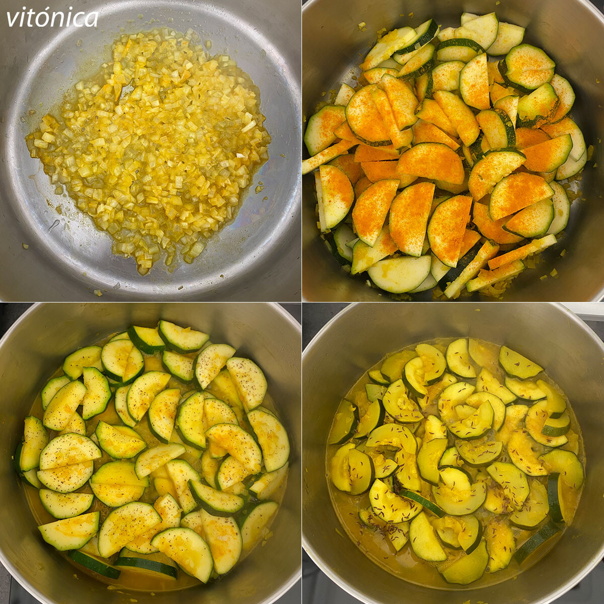 Calabacín braseado con cúrcuma, receta saludable y ligera para una cena ...