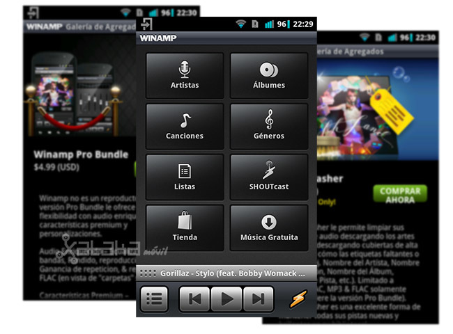 Winamp para Android se actualiza con tienda propia en su versión 1.3