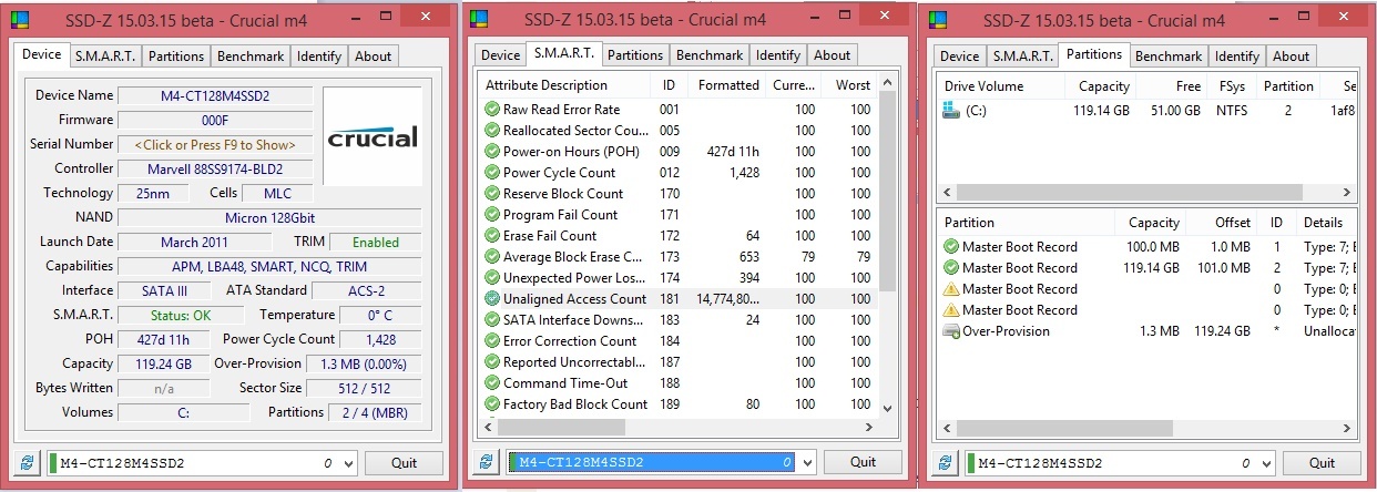 SSD-Z, así como GPU-Z y CPU-Z pero para unidades de almacenamiento