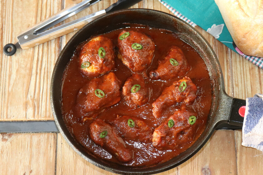 Receta de pollo a la diabla, carne muy jugosa y deliciosa salsa con ...