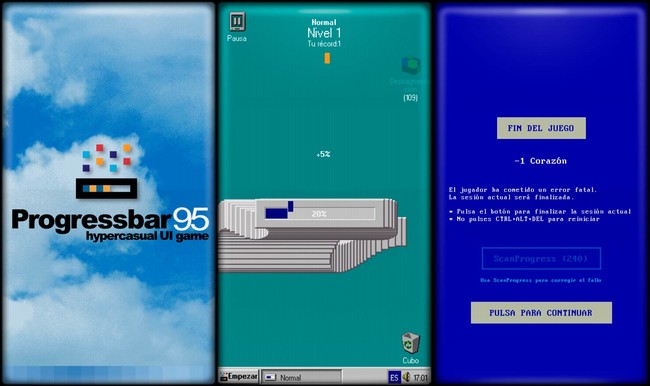 Progressbar95, un alocado juego inspirado en Windows 95 que tiene hasta pantallazo azul