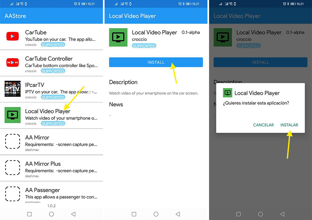 Cómo ver vídeos del móvil en Android Auto con Local Video Player