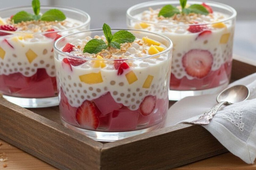 Gelatina cremosa de 3 leches con tapioca: un postre fresco del canal ...