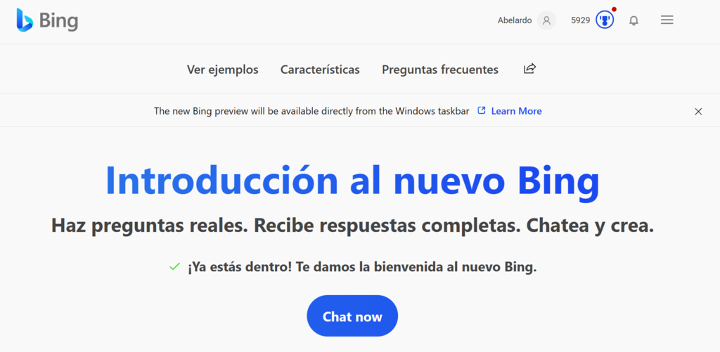 Ya puedes utilizar la IA de Bing sin lista de espera: Estos son los pasos que tienes que seguir