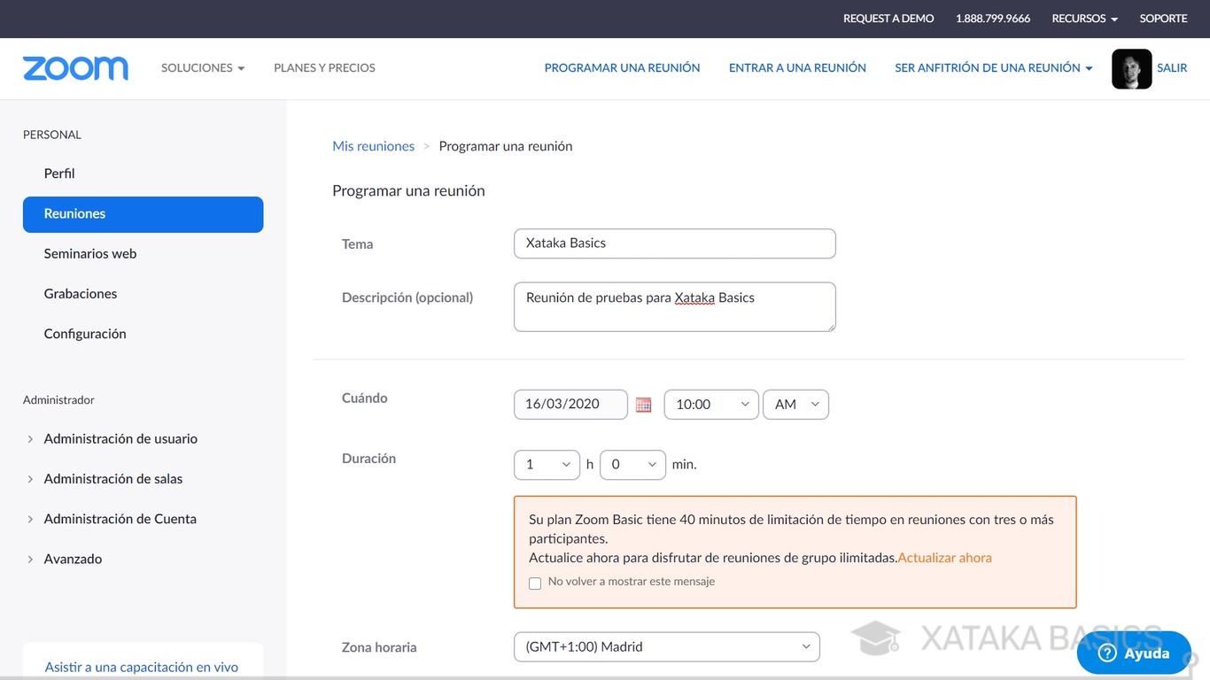 Cómo organizar una reunión por videoconferencia en Zoom