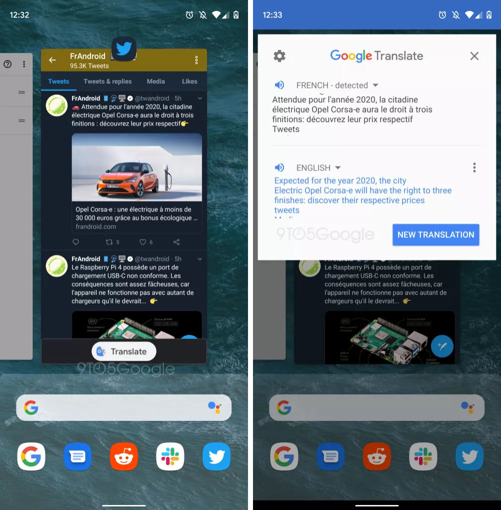 El Traductor de Google se integra en la vista Recientes de Android Q