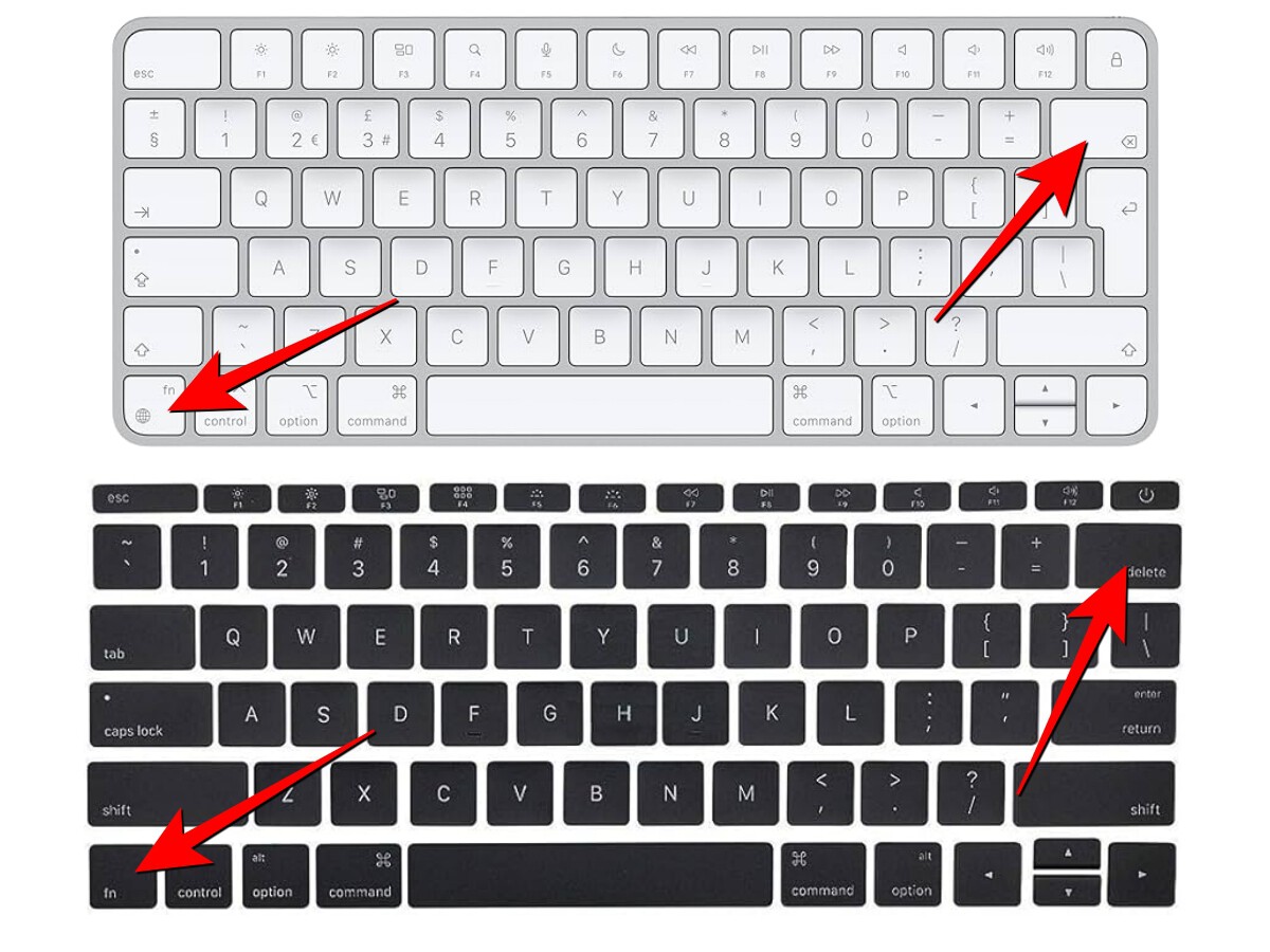 Dónde están la teclas 'delete' y 'supr' en Mac
