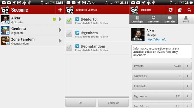 Seesmic for Android, completo cliente Twitter con detalles curiosos