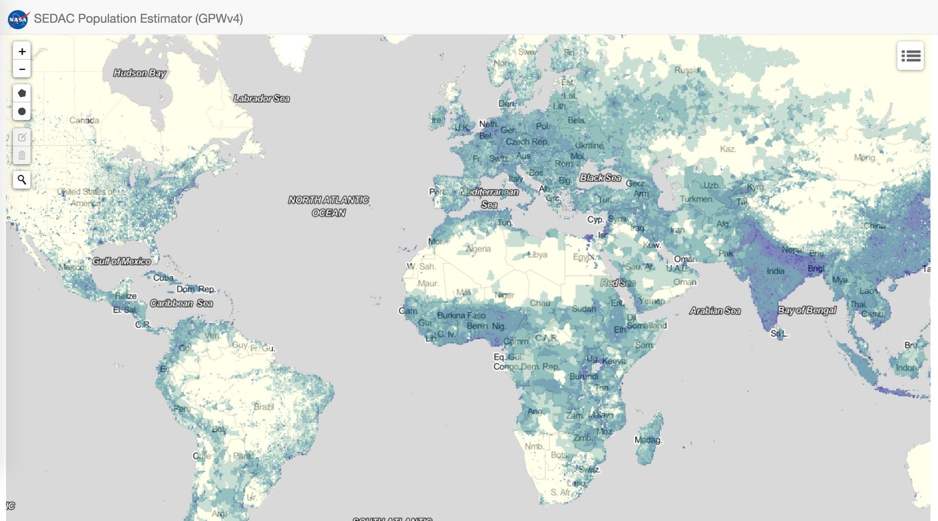 Este mapa interactivo calcula la población según la forma que dibujes