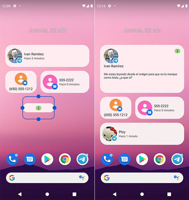 El widget de conversaciones de Android 12 ya está aquí: así funciona