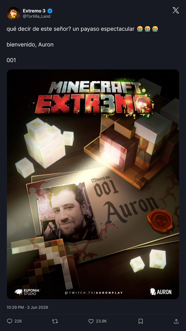 Todos los participantes de Minecraft Extremo 3. Auronplay se despide ...