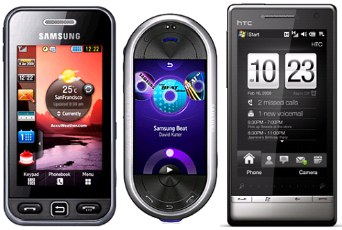 Samsung Star, Samsung Beat DJ y HTC Diamond2 con Orange