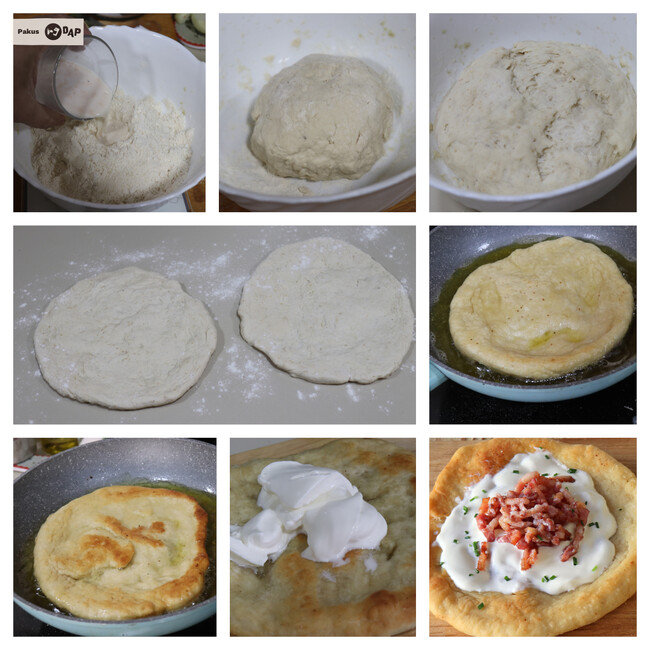 Receta de langos, el pan húngaro que recuerda a la pizza, que se fríe y ...