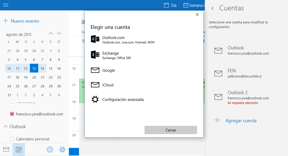 Cómo usar Google Calendar desde la app de Calendario de Windows 10