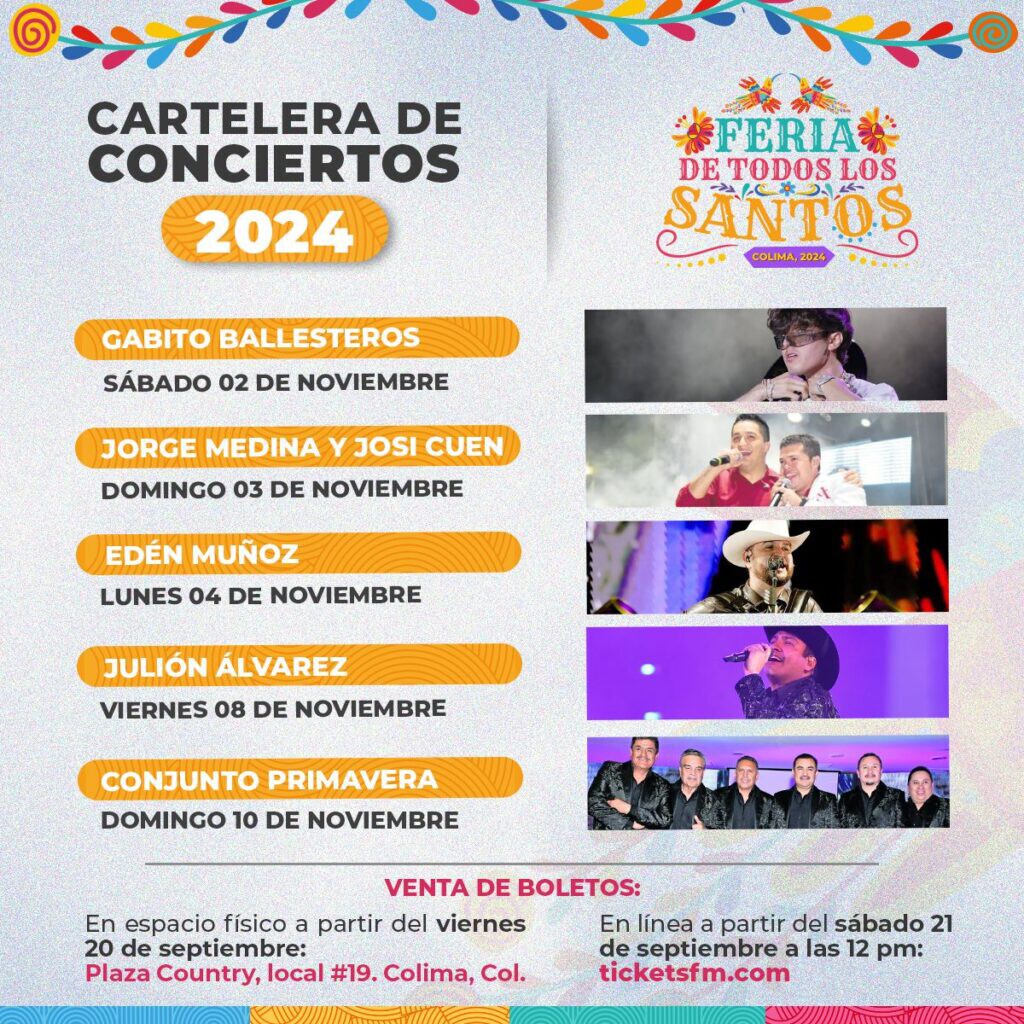 No te pierdas la Feria de Todos los Santos 2024 en Colima: artistas, fechas y precios en un ...
