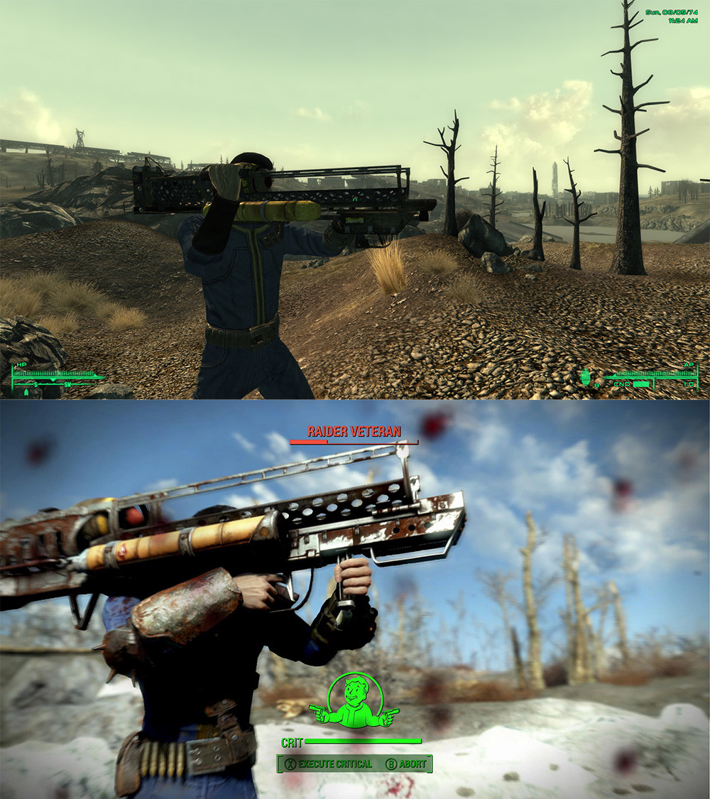 ¡Que no ha habido evolución grafica! Mira la comparación de Fallout 3 ...