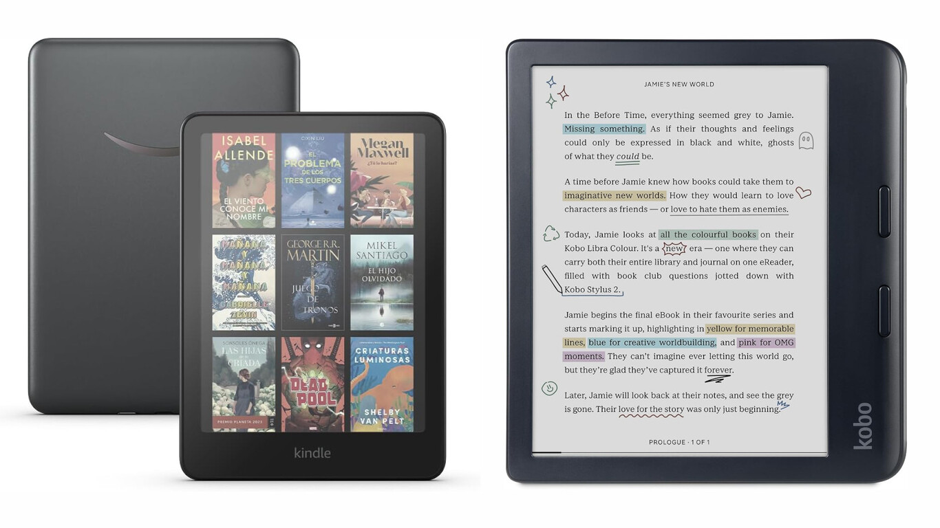 Kindle Colorsoft Vs Kobo Libra Colour. Qué eReader con pantalla a color ...