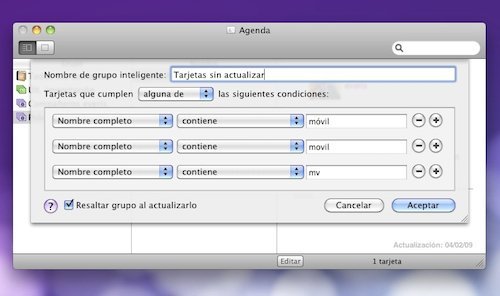 Agenda de Mac OS X: Qué son y cómo utilizar los "grupos inteligentes"