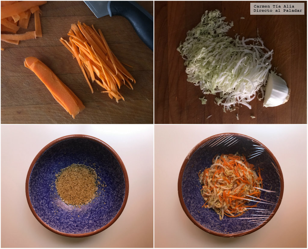 Ensalada de col china. Receta de cocina fácil, sencilla y deliciosa
