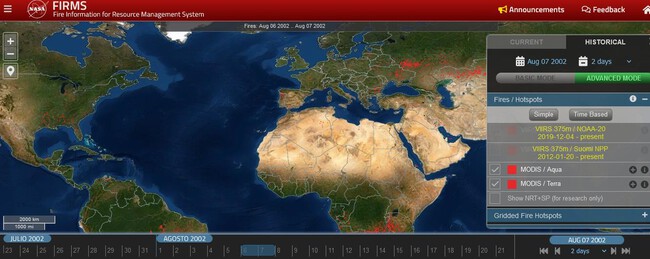 Esta web de mapas te muestra los fuegos activos en el mundo casi en ...