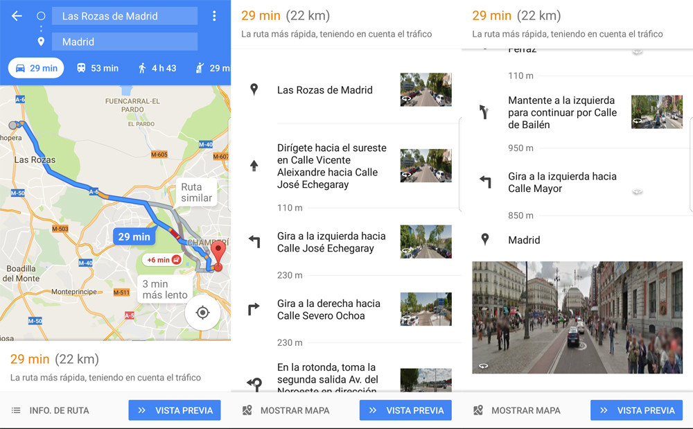 Google Maps ahora te muestra imágenes de Street View durante tu ruta
