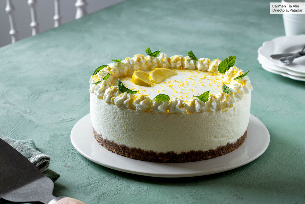 Tarta de mousse de limón fácil, cremoso y esponjoso: receta de cocina ...
