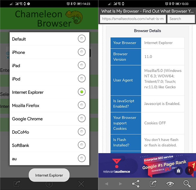 Cómo abrir páginas web que necesitan Internet Explorer en un móvil Android