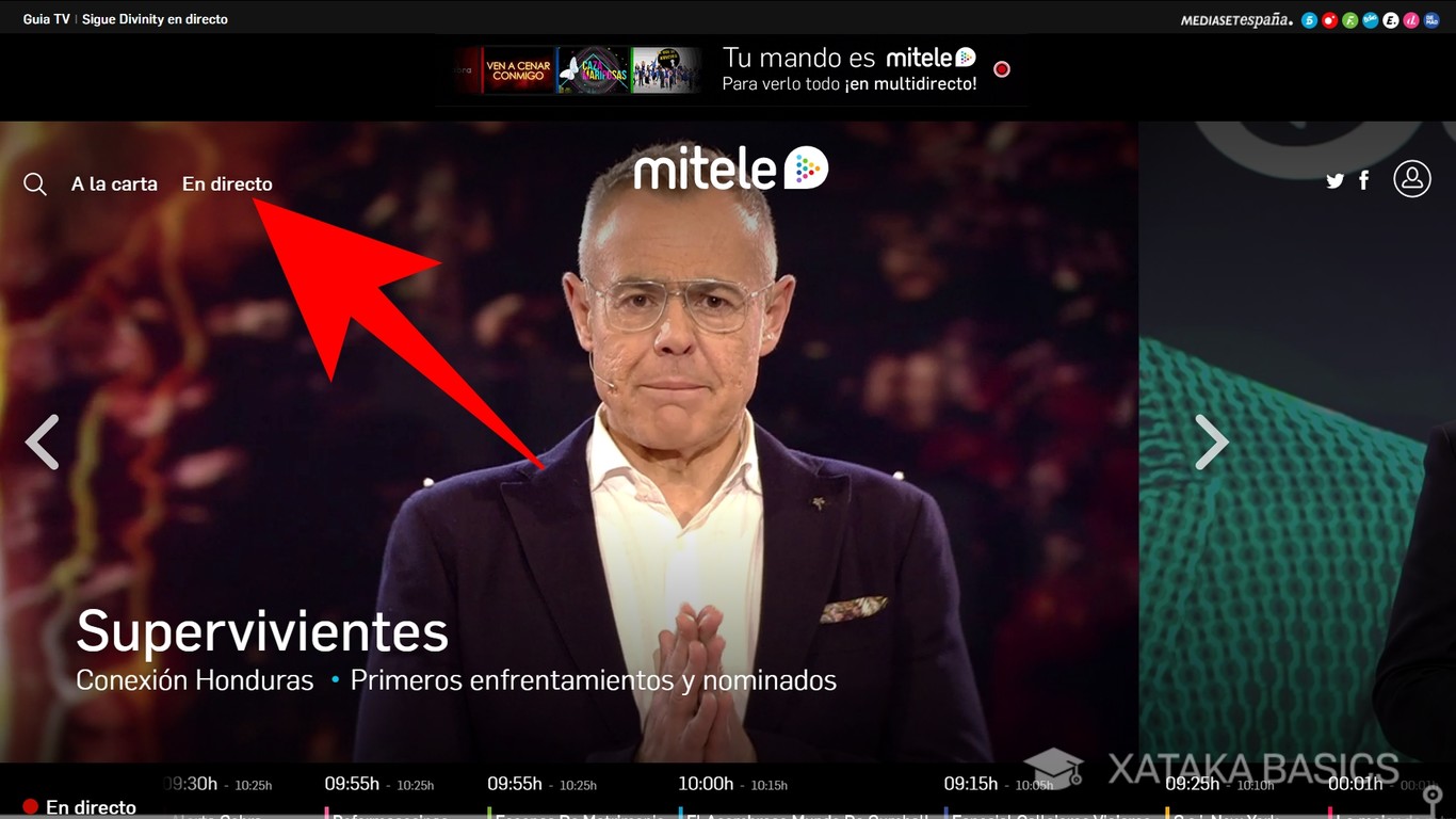 Mitele: cómo ver un programa concreto en directo o diferido