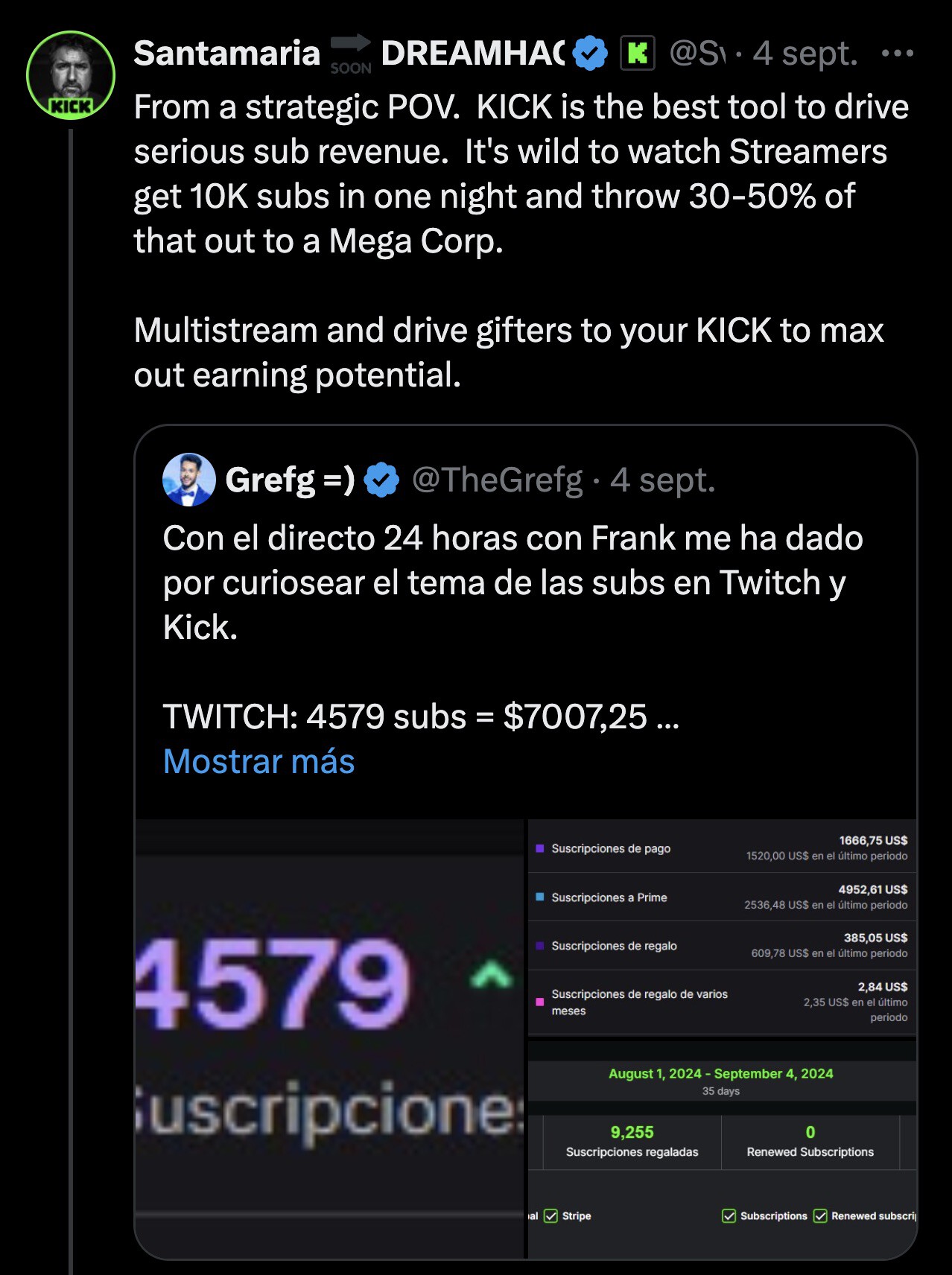 TheGrefg reveló la diferencia entre lo que gana en Twitch y en Kick ...