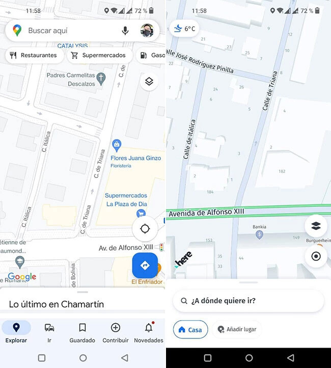 Google Maps vs Here WeGo, comparativa a fondo: ¿qué aplicación de mapas es mejor?