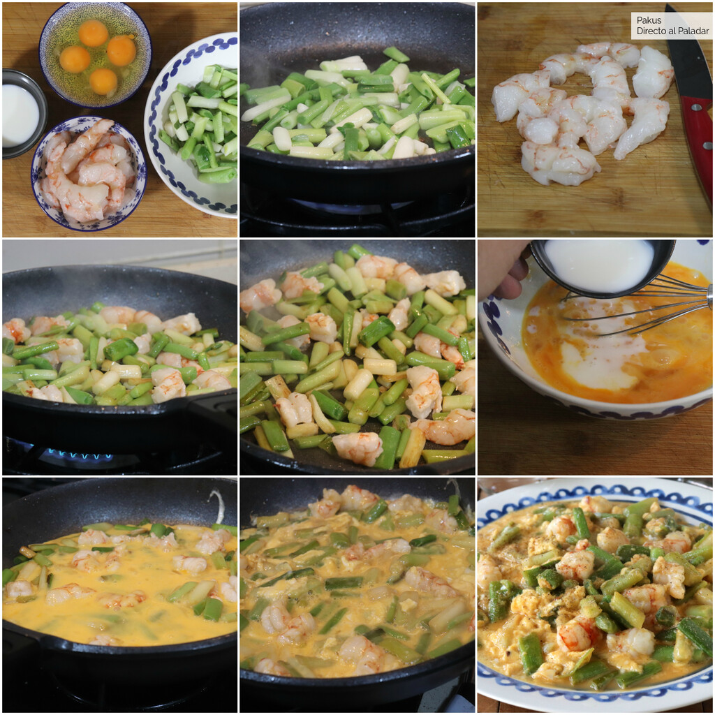 Receta de revuelto de ajetes con gambas, la cena ligera para combatir ...