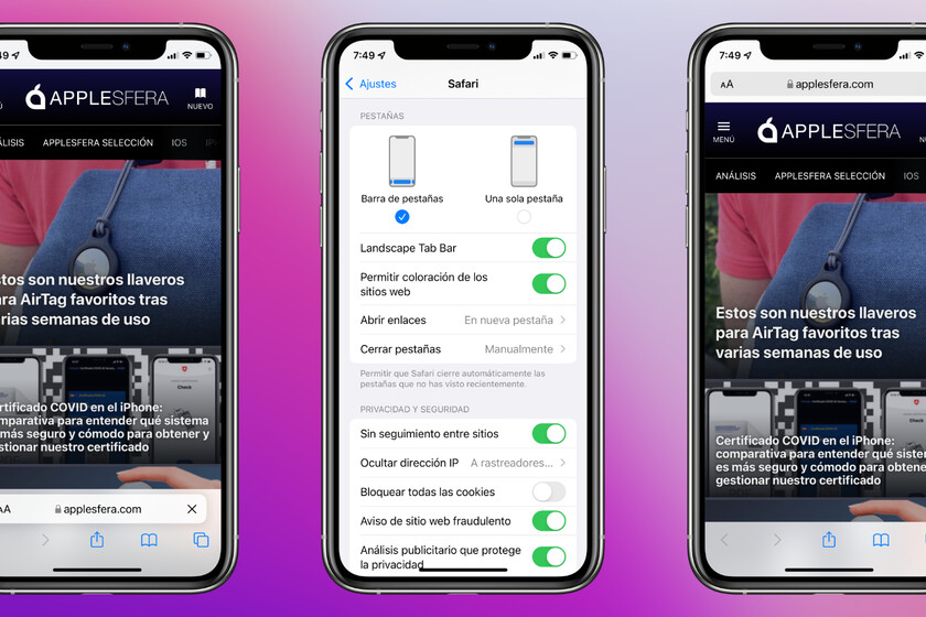Este es el diseño de Safari en la sexta beta de iOS 15: opcional y con ...