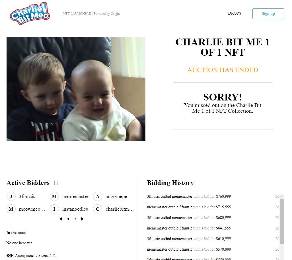 El video viral 'Charlie Bit My Finger' se subastó como NFT por 15 ...