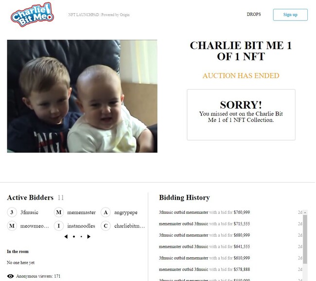 El video viral 'Charlie Bit My Finger' se subastó como NFT por 15 ...