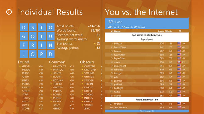 'Wordament': el primer juego para iOS con logros de Xbox Live