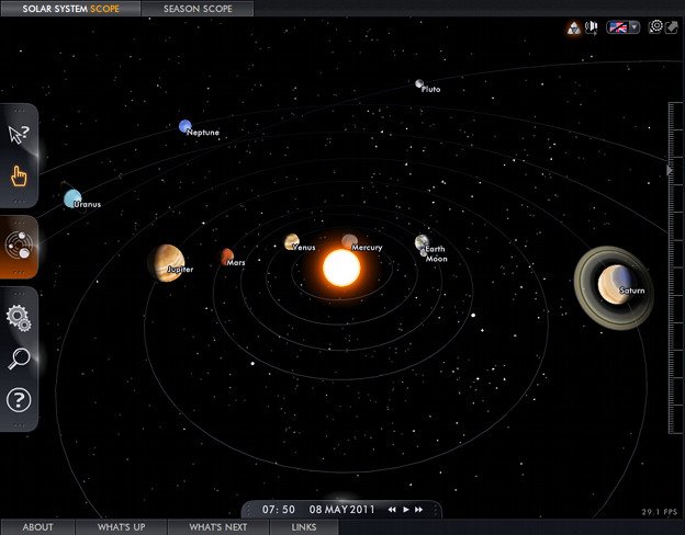 Solar System Scope, simulador 3D del Sistema Solar