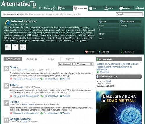 4 buenos sitios para buscar alternativas a programas