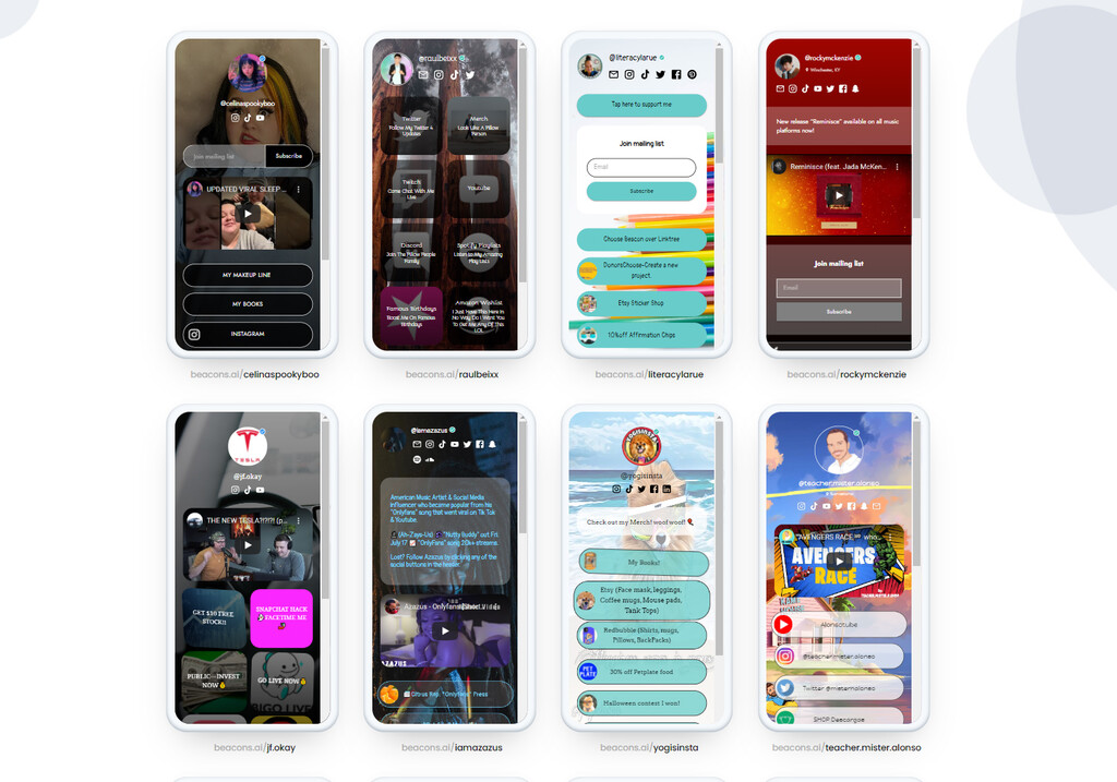 Beacons, una gran alternativa a Linktree con numerosas opciones de personalización en su plan ...