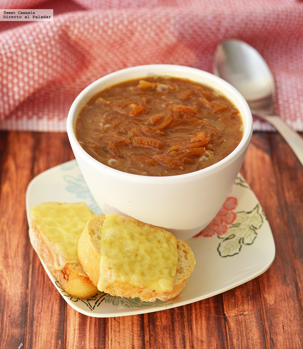 Sopa de cebolla con cerveza y café