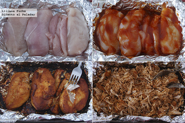 Pulled chicken o pollo deshilachado. Receta de cocina fácil, sencilla y ...