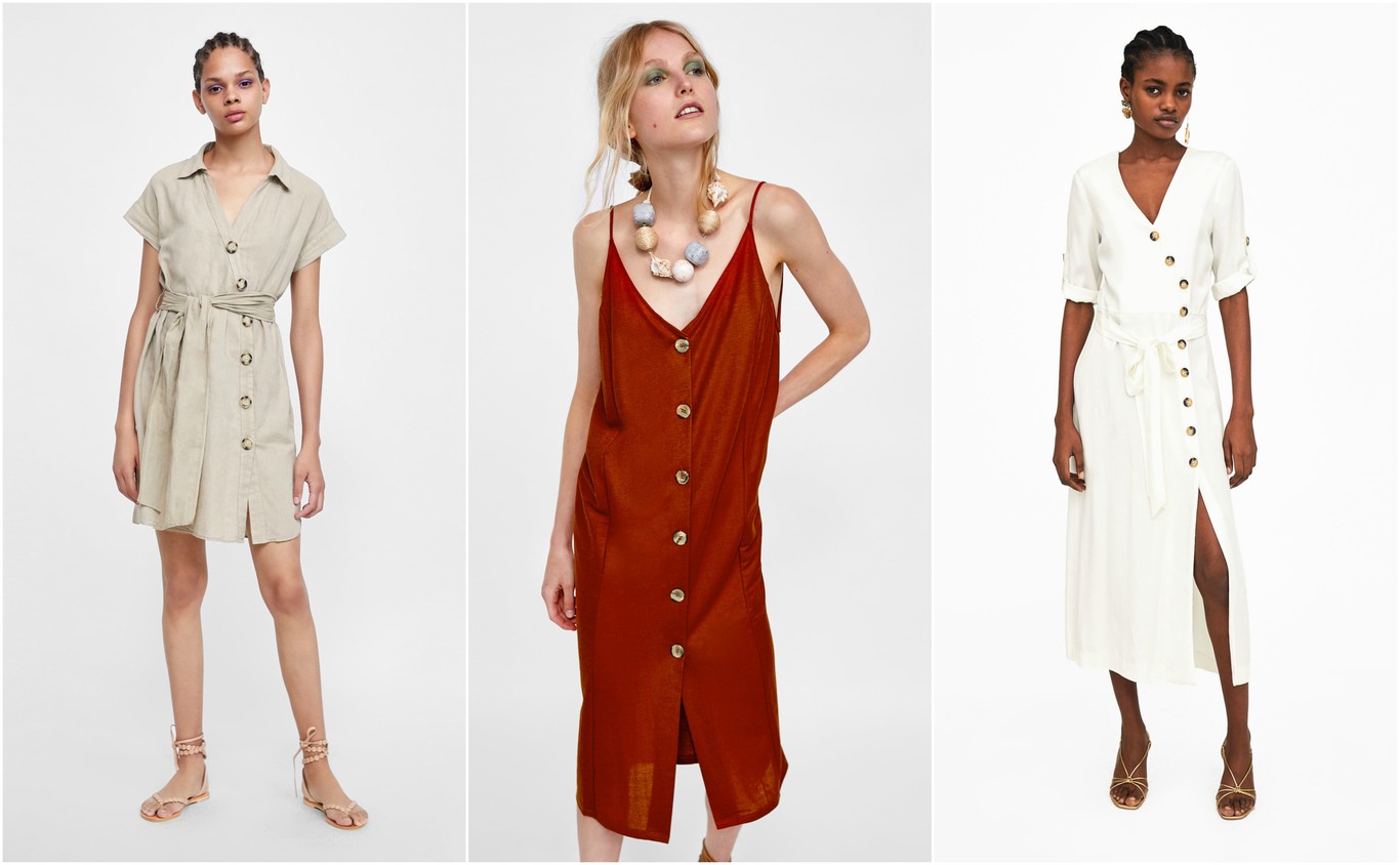 Estos son los vestidos de moda este verano: con botones de madera