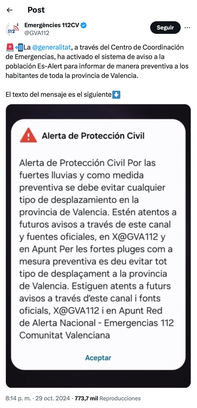 Todo sobre las alertas de Protección Civil en tu móvil y cómo funcionan