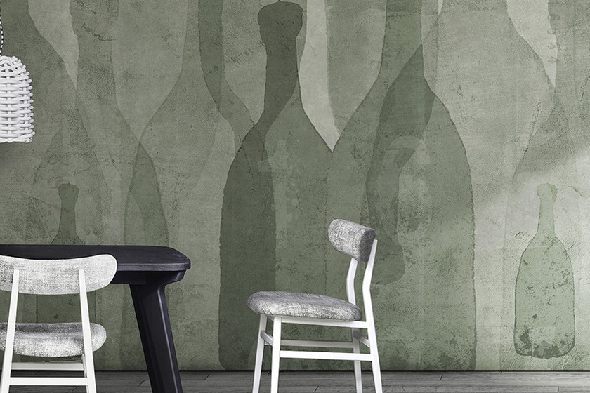 ¿Te atreves con el color verde caqui? empapelar así funciona como base ...