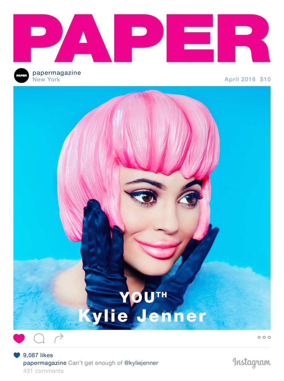 Kylie Jenner se marca un Kim Kardashian en la portada de Paper Magazine