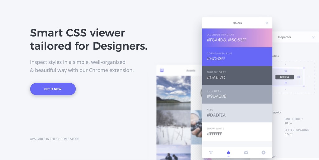 CSS Peeper es una extensión que muestra la fuente, tamaño, código de ...