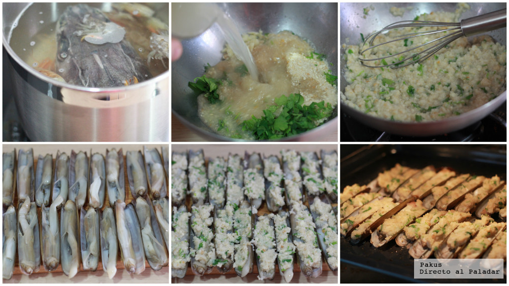 Navajas al horno. Receta de cocina fácil, sencilla y deliciosa